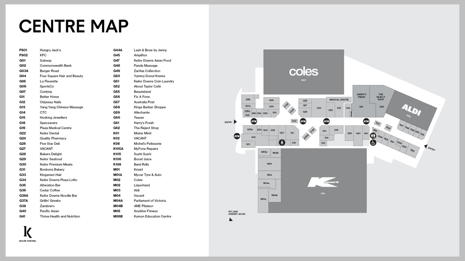 Centre Plan - Keilor Central Shopping Centre