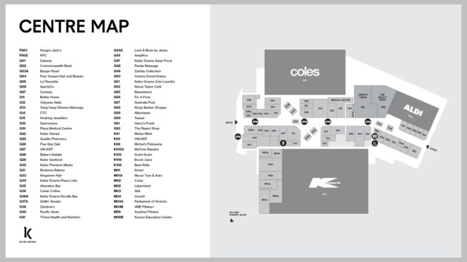 Centre Plan - Keilor Central Shopping Centre