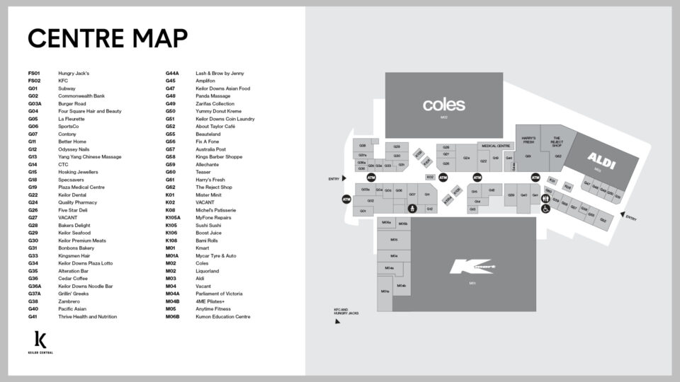 Centre Plan - Keilor Central Shopping Centre